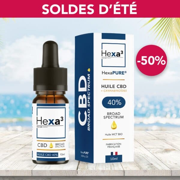 Huile CBD 40% Broad Spectrum 10ml Hexa3